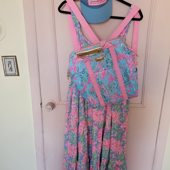 Lilly Pulitzer | Bags | Floral Pastel Sundress With Matching Pinktrim ...